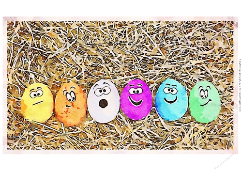 Easter Ooh Easter Eggs Watercolor Painting A4 - CUP1150021_2329 ...