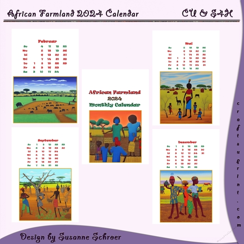 African Farmland 2024 Monthly Calendar - CUP1173799_2329 | Craftsuprint