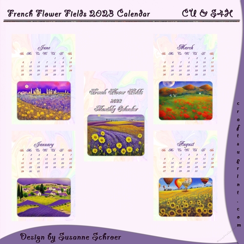 French Flower Fields 2023 Monthly Calendar - CUP1173803_2329 | Craftsuprint