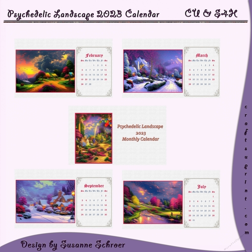 Psychedelic Landscape 2023 Monthly Calendar - CUP1173808_2329 ...
