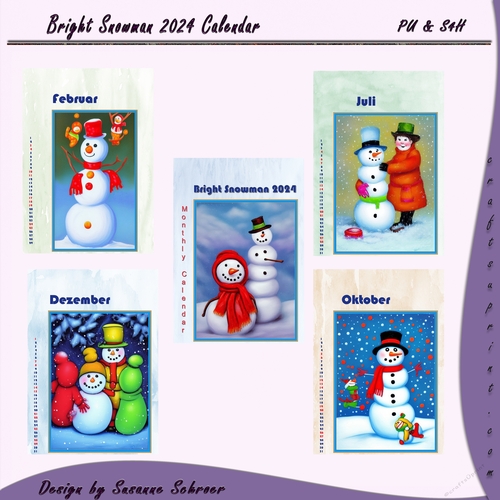Bright Snowman 2024 Monthly Calendar - CUP1173863_2329 | Craftsuprint