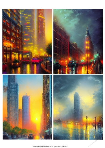 City of Skyscrapers Paintings ATC Cards / Topper - CUP1177969_2329 ...