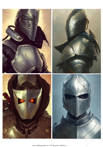 Historic Portrait Knight in Helmet Painting ATC Cards / Topper ...