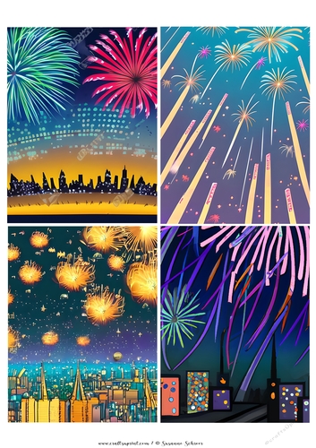 Cyber Firework Painting ATC Cards / Topper - CUP1188989_2329 | Craftsuprint