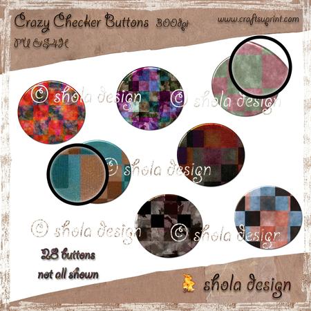 Crazy Checker Buttons - CUP680849_2329 | Craftsuprint