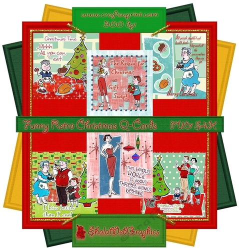 Funny Retro Christmas Quick Cards - CUP748119_2329 | Craftsuprint