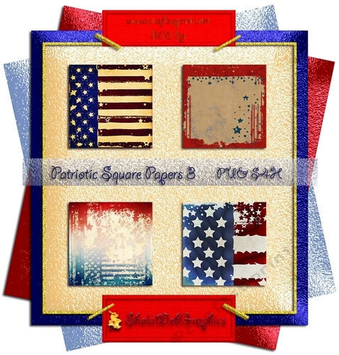 Patriotic Square Papers 3 - CUP887876_2329 | Craftsuprint