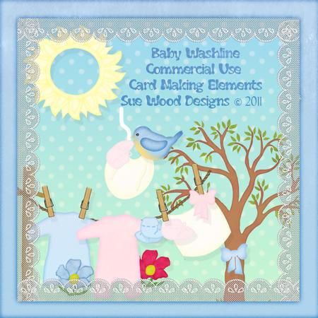 Baby Washing Line Cu Card Making Elements - CUP187365_927 | Craftsuprint