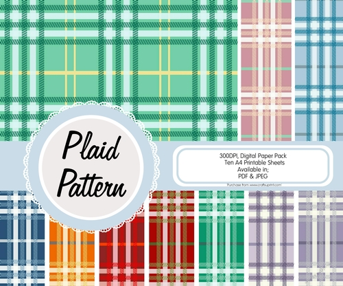 Tartan Plaid Digital Paper, Pack of Ten Papers - CUP786998_80555 ...