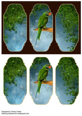 Beautiful Parrot Card Topper - CUP433866_1873 | Craftsuprint