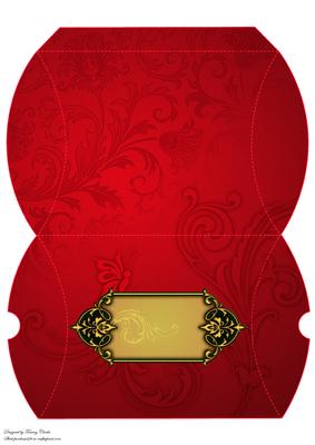 Red Regency Christmas Pillow Box - CUP537326_1873 | Craftsuprint