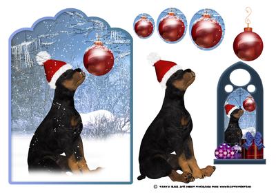 Rottweiler Puppy Christmas Card Front - CUP261934_1446 | Craftsuprint