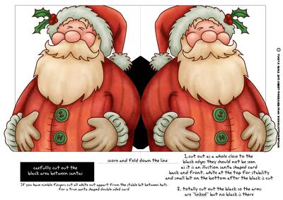 Santa Shaped Double Sided Card - CUP266449_1446 | Craftsuprint