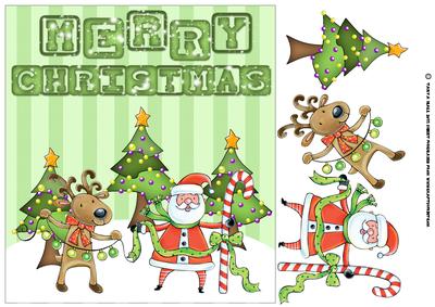Santa and Reindeer Fun Christmas Card with Trees - CUP268280_1446 ...