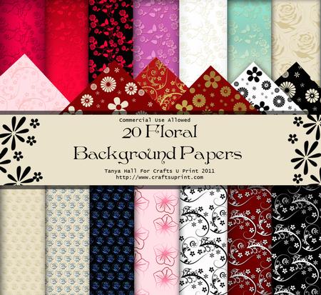 12 Assorted Floral Backgrounds - CUP270296_1446 | Craftsuprint