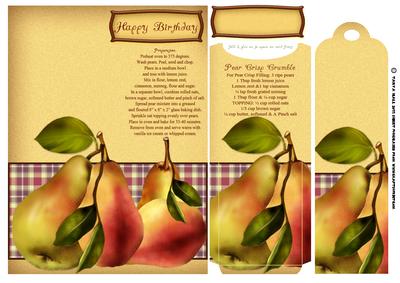 Birthday Bookmark Card with Pears - CUP278850_1446 | Craftsuprint