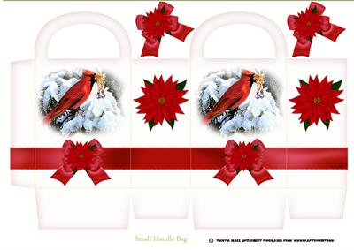 Red Cardinal Gift Bag - CUP281113_1446 | Craftsuprint