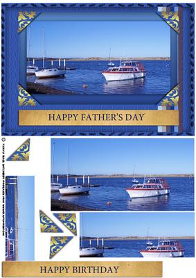 Nautical Father's Day Card with Amble Boats - CUP291774_1446 | Craftsuprint