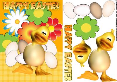 Easter Card Fun and Colorful with Duck - CUP295317_1446 | Craftsuprint