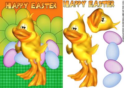 Cute Duck Easter Egg Card Front with Eggs - CUP295444_1446 | Craftsuprint
