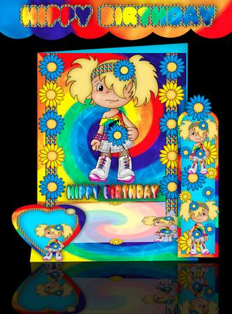 Hippy Birthday Greeting Card Front Kit - CUP316697_1446 | Craftsuprint