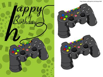 Game Controller Modern Birthday Card Front - CUP322884_1446 | Craftsuprint