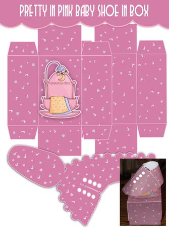 New Baby Girl Shoe in a Box Kit with Tags - CUP323528_1446 | Craftsuprint