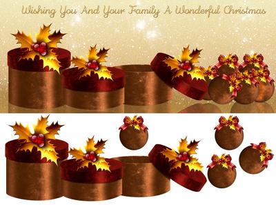 Stylish Long Christmas Card with Gifts - CUP342111_1446 | Craftsuprint