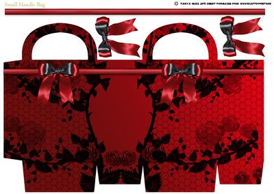 Pretty Red Gift Bag with Rose and Net Detail - CUP386399_1446 ...