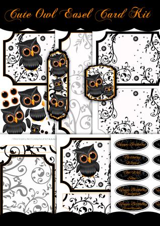Cute Owl Easel Card Kit in Black Orange and White - CUP408182_1446 ...