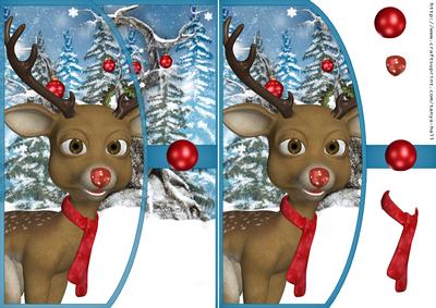 Reindeer Christmas Envelope Card - CUP468914_1446 | Craftsuprint