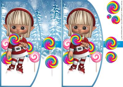 Lollipop Elf Christmas Envelope Quick Card - CUP468972_1446 | Craftsuprint