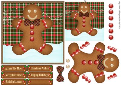 Gingerbread Man Tartan / Plaid Topper - CUP473862_1446 | Craftsuprint