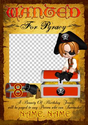 Card Creator - Fun Pirate Children's Wanted Poster Photo Card ...