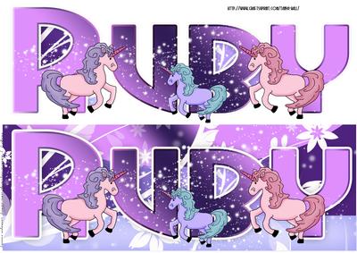 Ruby, Girls Large Dl Quick Card with Unicorns - CUP534289_1446 ...