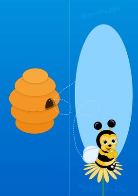 Bee Birthday Card Insert, Large Dl - CUP534768_1446 | Craftsuprint