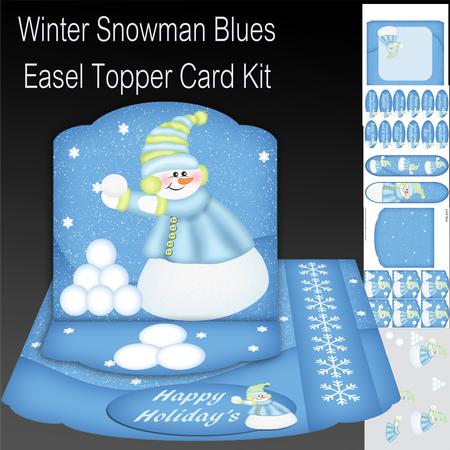 Winter Blues Snowman Easel Topper Card Kit - CUP555573_1446 | Craftsuprint