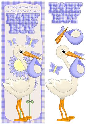 Baby Boy Stalk New Baby Large Dl Card - CUP565316_1446 | Craftsuprint