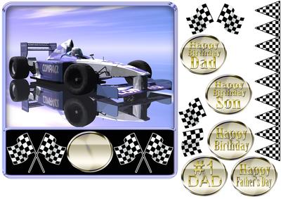 Bmw Racing Car Quick Card with Model Formula 1 Car - CUP575179_1446 ...