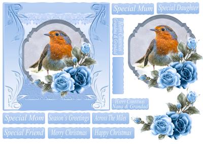 Robin Christmas Step by Step in Blues - CUP588626_1446 | Craftsuprint