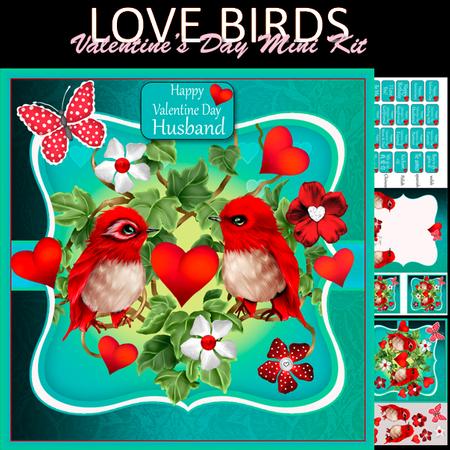 Love Birds Valentine's Day Mini Card Kit - CUP595822_1446 | Craftsuprint