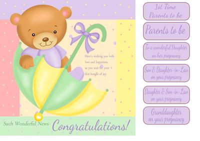 Pregnancy Congratulations Greeting Card - CUP600341_1446 | Craftsuprint