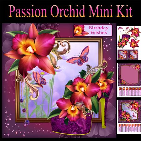Passion Orchid Mini Card Card Kit with Shoe - CUP606092_1446 | Craftsuprint