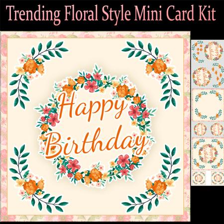 Trending Floral Birthday Mini Card Kit - CUP617646_1446 | Craftsuprint