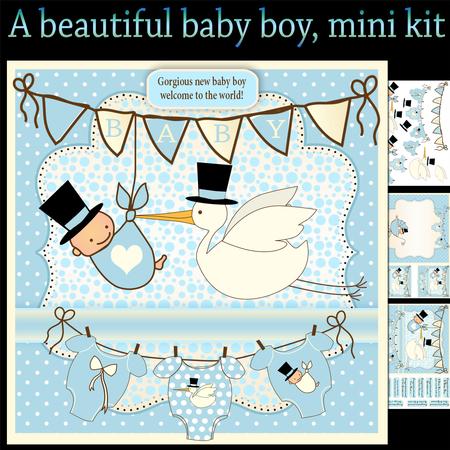 A Baby Boy Mini Card Kit - CUP621739_1446 | Craftsuprint