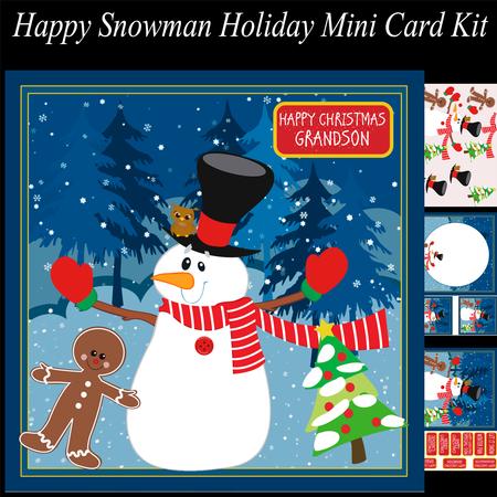 Happy Snowman Christmas Mini Card Kit - CUP626713_1446 | Craftsuprint