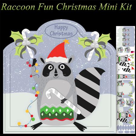 Raccoon Christmas Fun Mini Card Kit - CUP639175_1446 | Craftsuprint