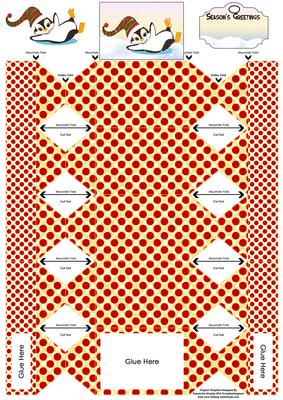 Christmas Cracker Shaped Box with Penguin - CUP641501_1446 | Craftsuprint