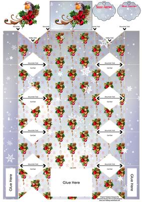 Robin, Christmas Cracker Shaped Gift Box - CUP641524_1446 | Craftsuprint