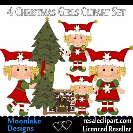 4 Christmas Little Girl Cu Clipart - CUP649413_1446 | Craftsuprint